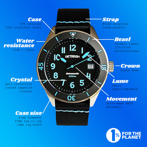 DETRASH WATCHES: Cali White / California Dial Dive Watch – Detrash